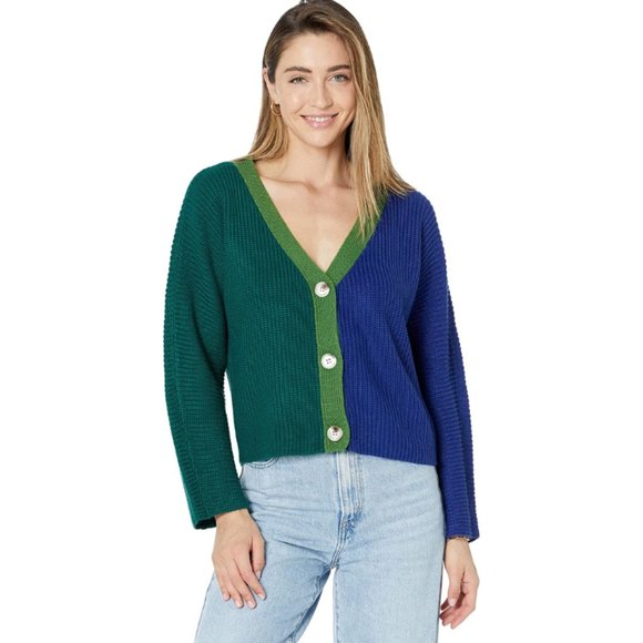 Line & Dot | Sweaters | Line And Dot Catalina Colorblocked Cardigan In ...